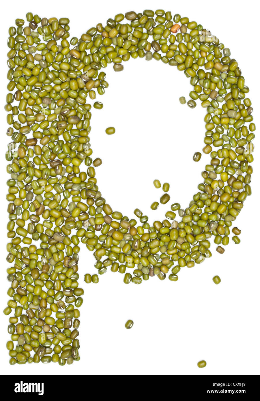 p,alphabet form green beans on white Stock Photo - Alamy