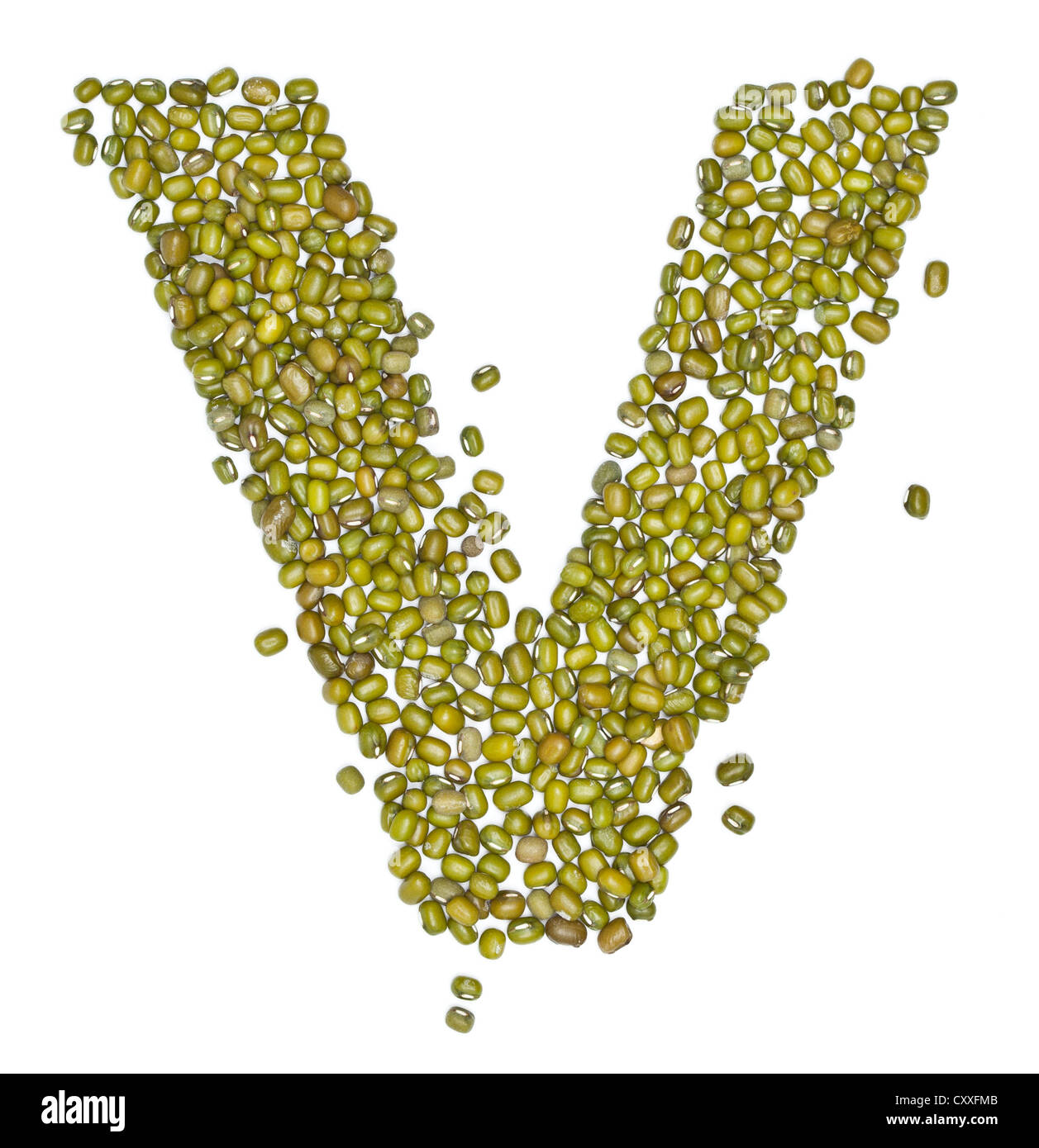 Alphabet form green beans on white hi-res stock photography and images ...