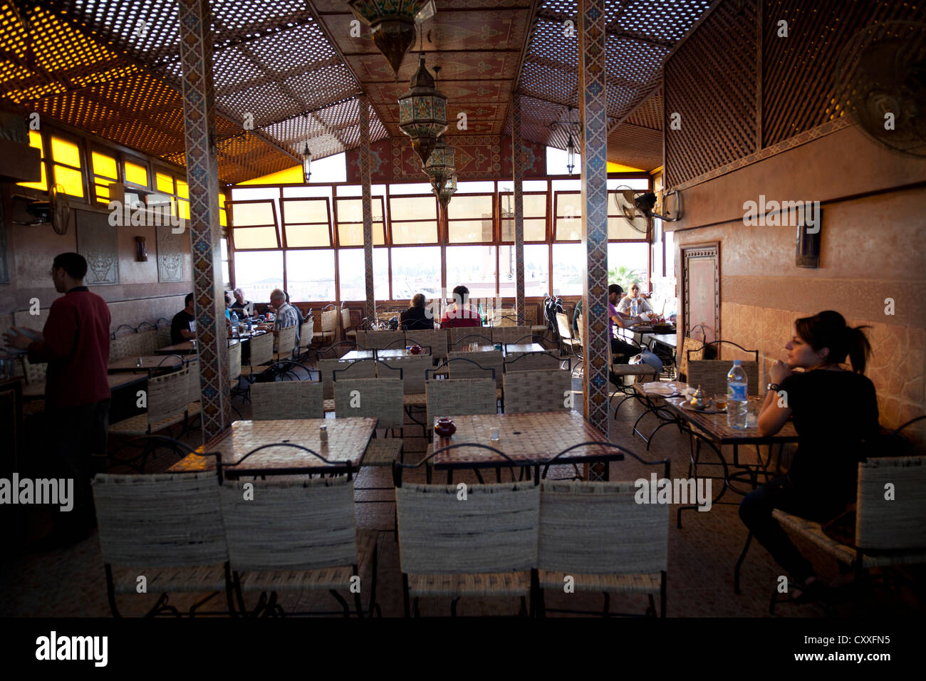 Traditional cafe restaurant Medina Marrakesh Morocco Stock Photo - Alamy
