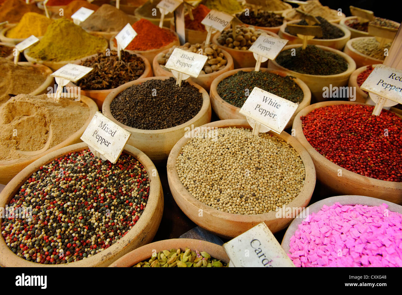 Spices and herbs at the bazaar, souk, Jerusalem, Israel, Middle East ...