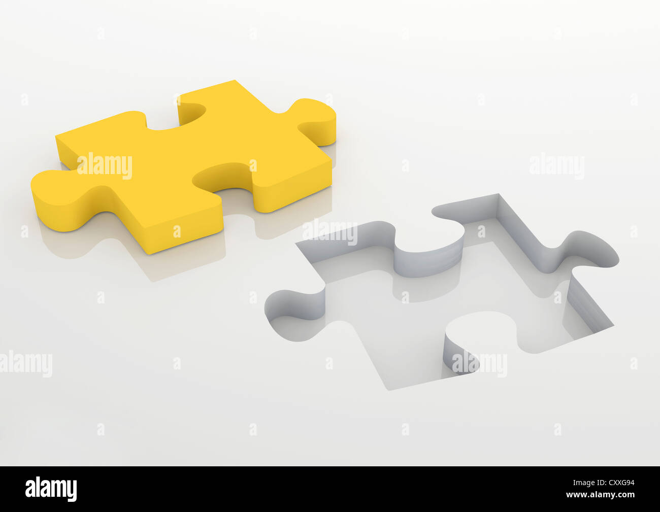 Puzzle piece as a missing element, symbolic image for filling a gap, 3D ...