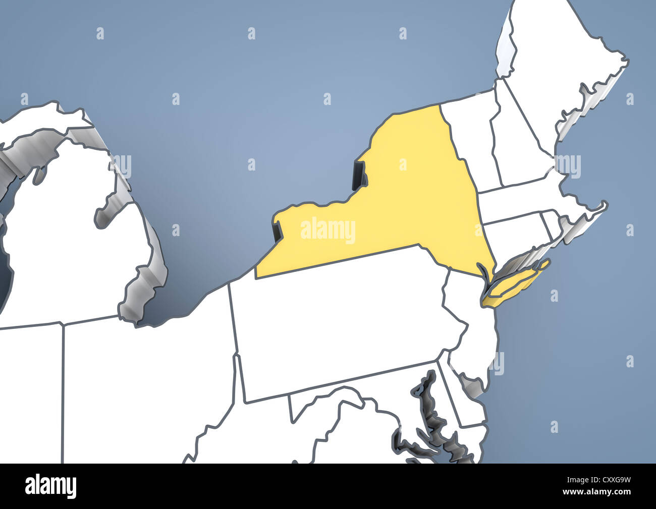 New york state map hi-res stock photography and images - Alamy