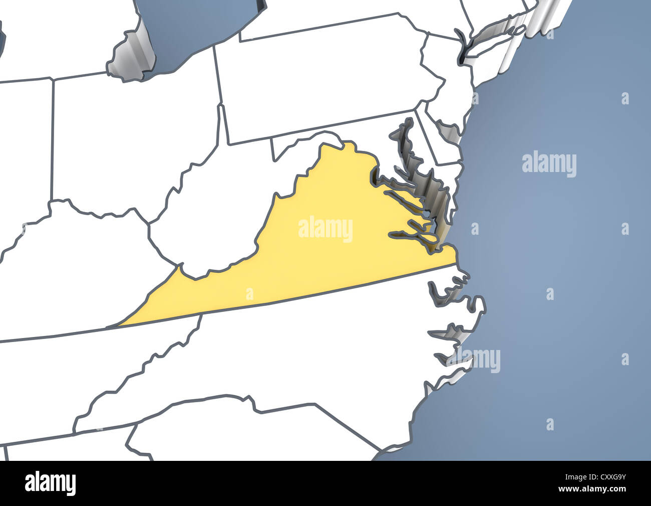 Map of virginia state outline hi-res stock photography and images - Alamy