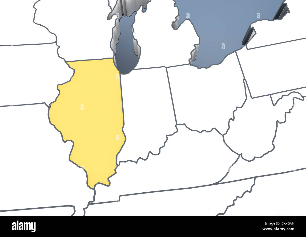 Illinois outline hi-res stock photography and images - Alamy