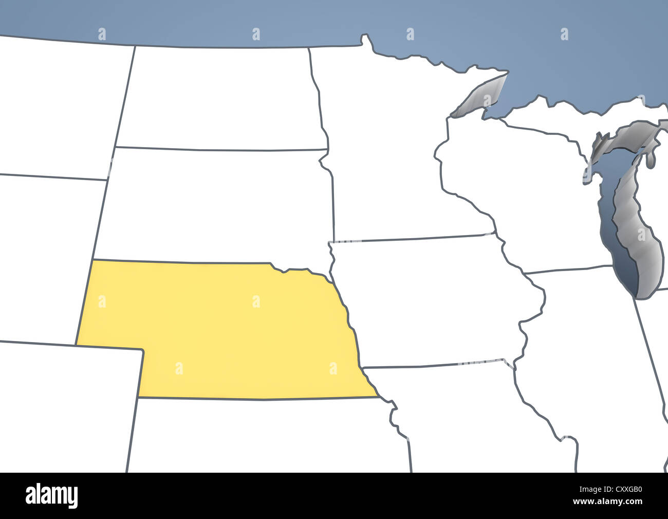 Usa states outline hi-res stock photography and images - Alamy