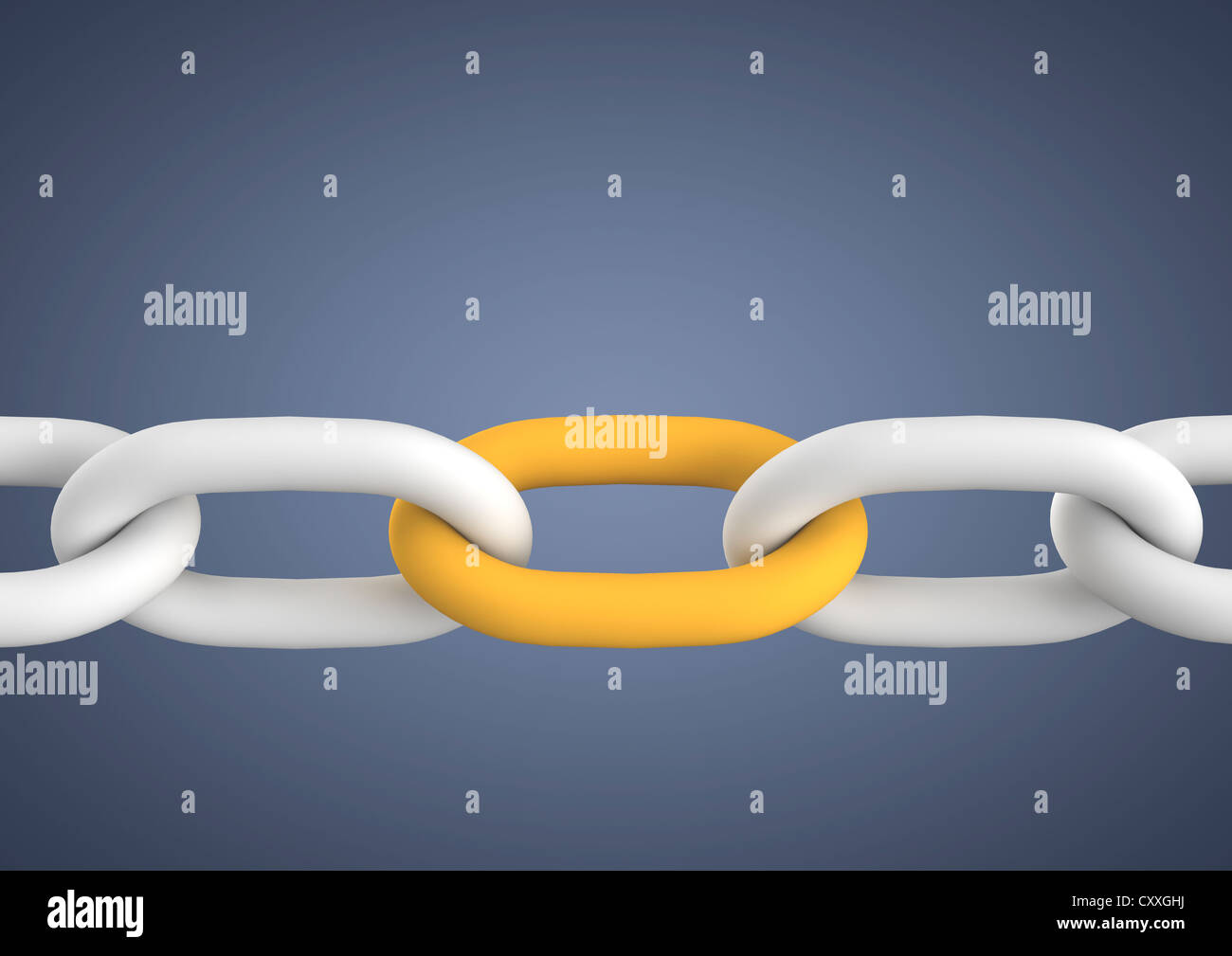 Chain with an important element, symbolic image for cohesion, teamwork ...