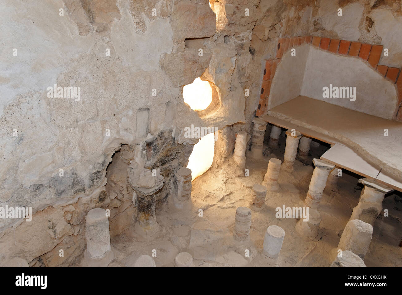 Bath with therme, Jewish Masada Fortress, UNESCO world heritage ...