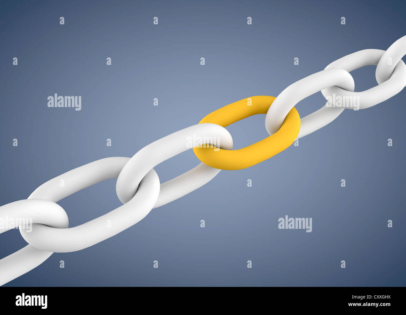 Chain with an important element, symbolic image for cohesion, teamwork ...