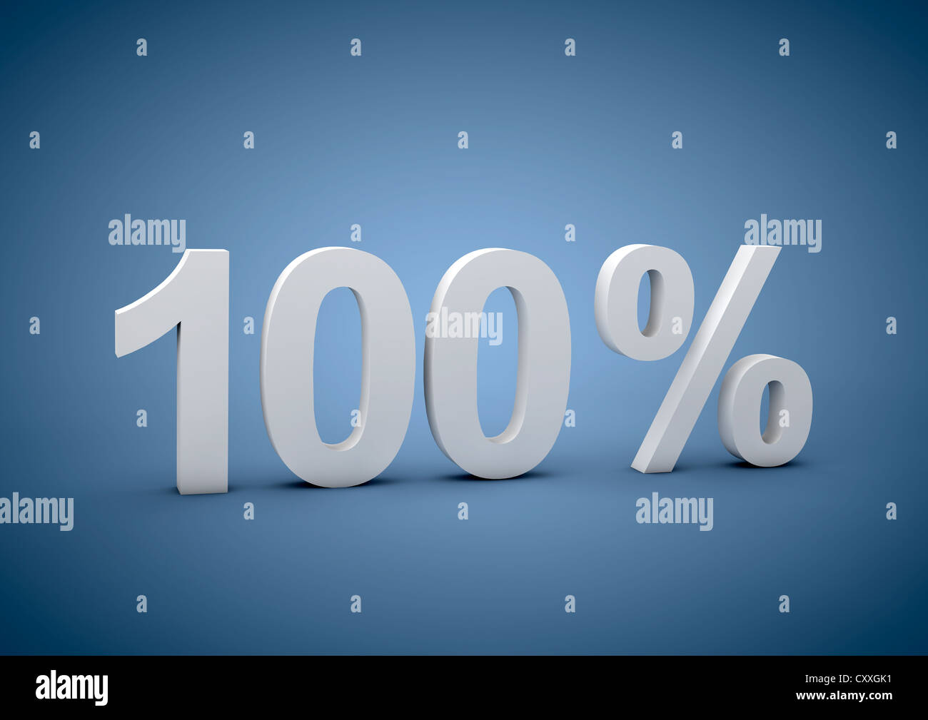 100 percent, sign, symbolic image for performance, quality, 3D ...