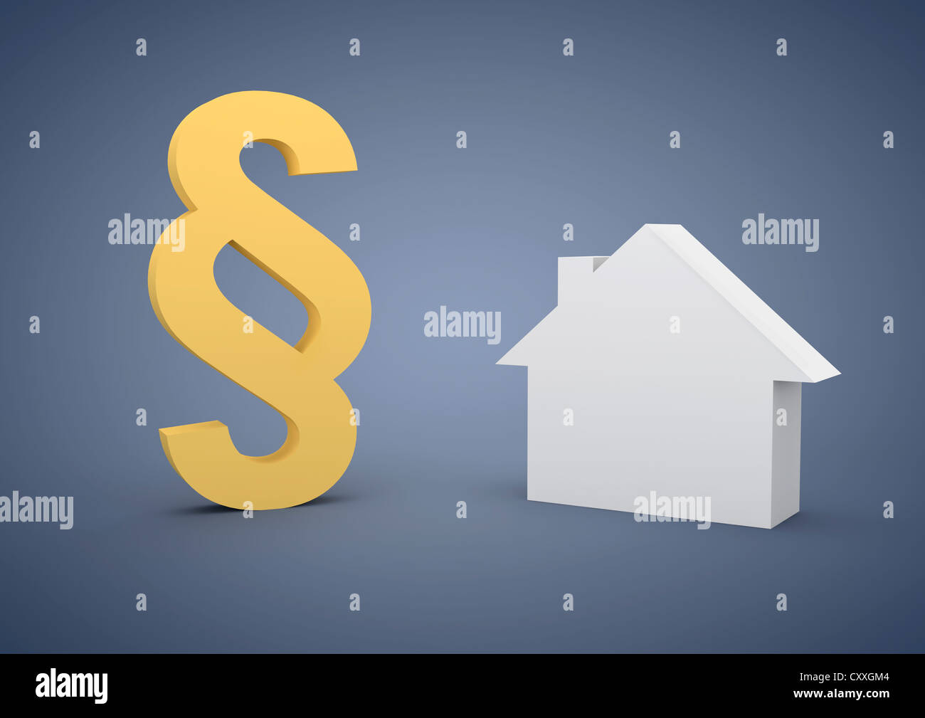 House and a German legal sign, symbolic image for tenancy law, purchase ...