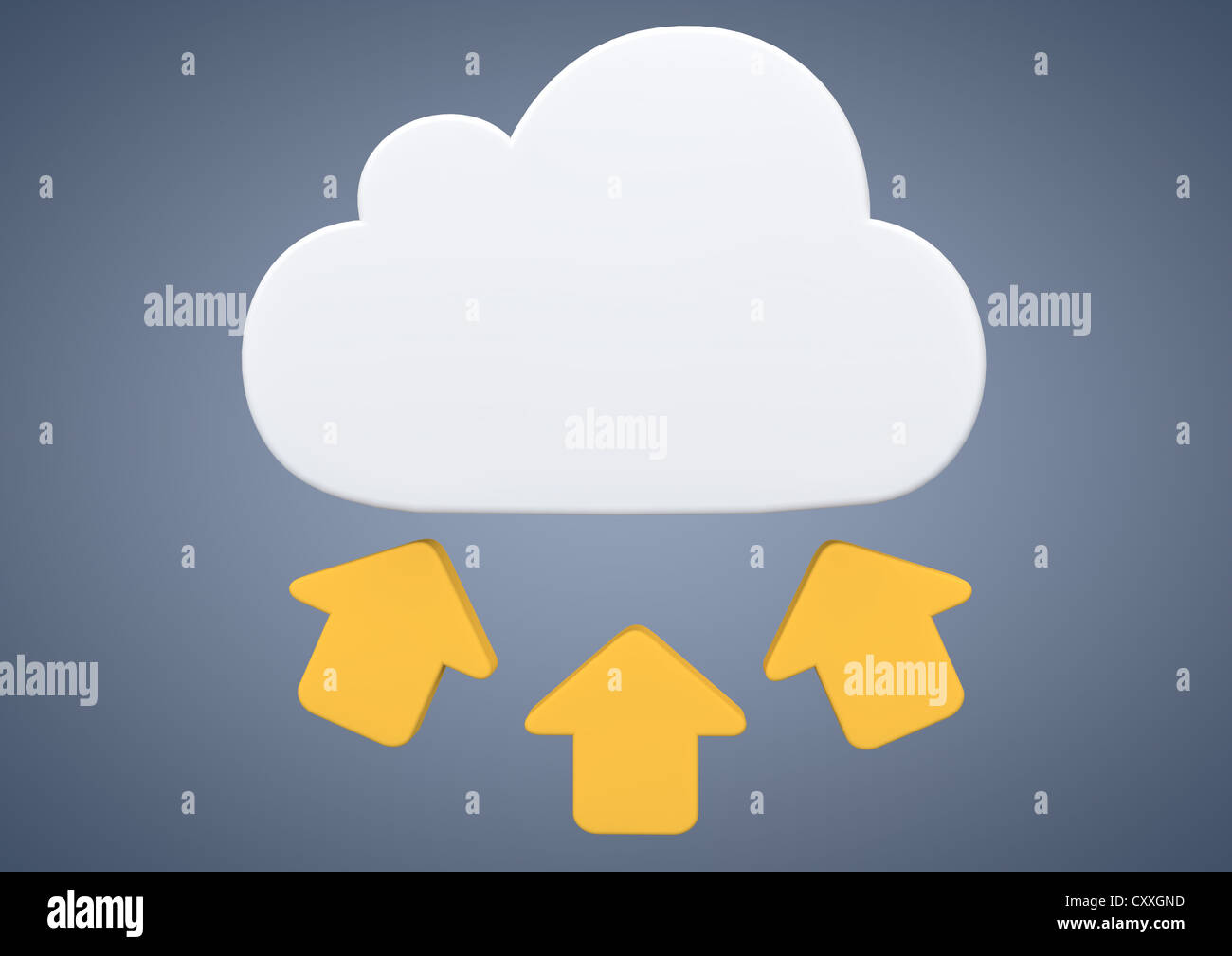 Cloud, internet, symbolic image for cloud computing, 3D illustration ...
