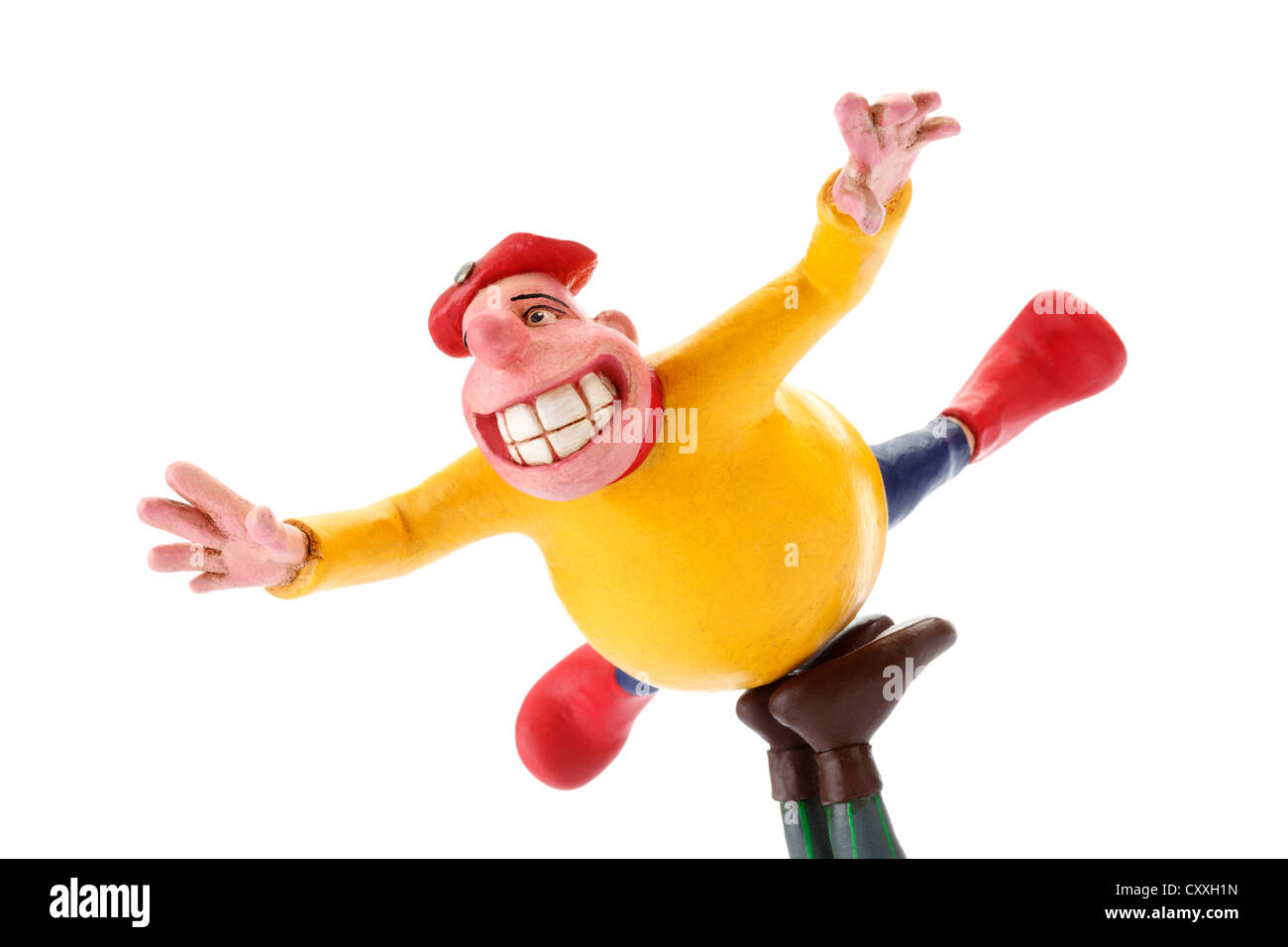 Fool, fat man in free fall, cartoon character Stock Photo - Alamy