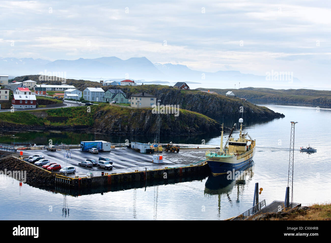 Stykkisholmur boat harbour, Snaefellsnes Iceland Stock Photo - Alamy