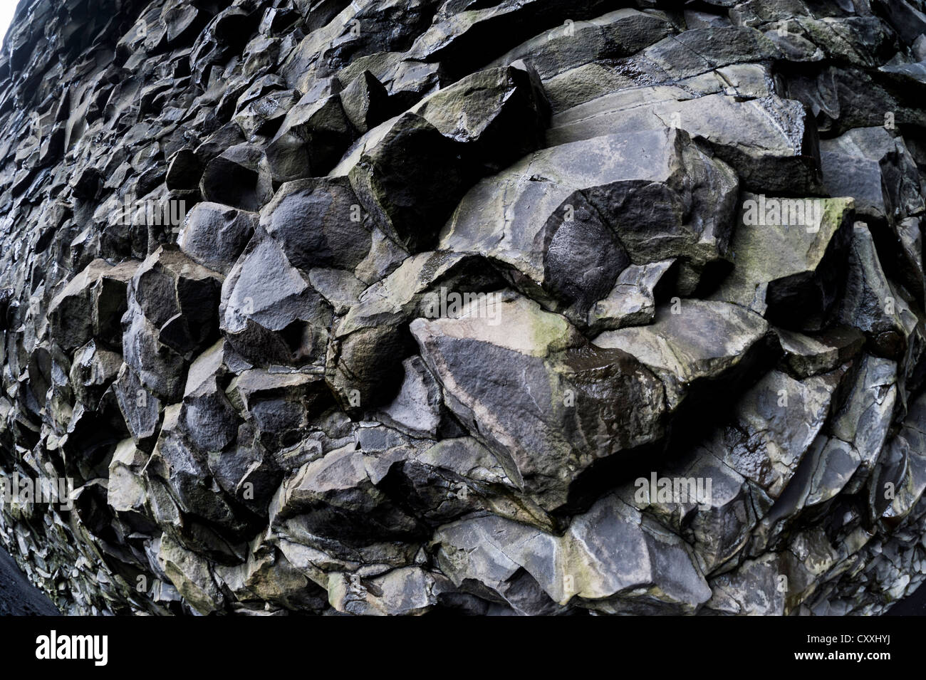 Hálsanefshellir cave with basalt formations, Reynisfjara beach at Vik í ...