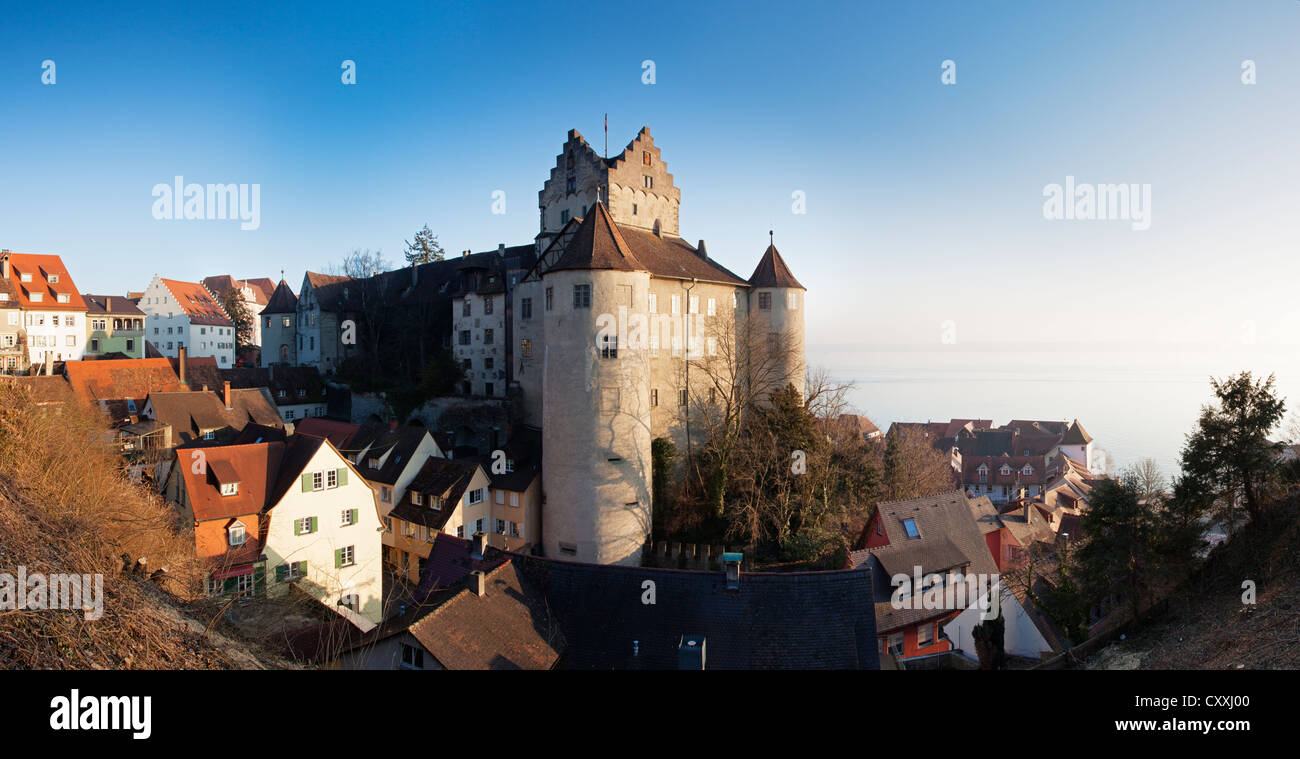Panoramic view of Meersburg castle, Meersburg, Baden-Wuerttemberg Stock ...