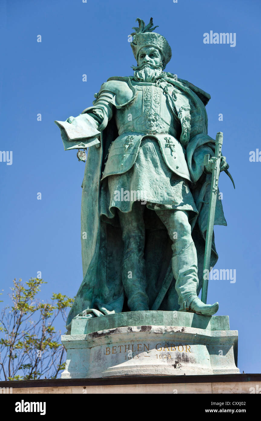 Statue of Hungarian King, Heroes Square, Budapest, Hungary Stock Photo ...