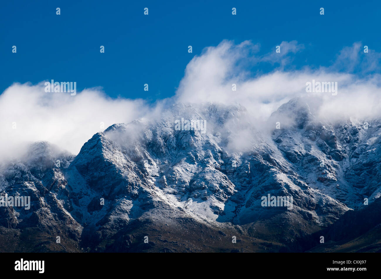 Snow-capped mountains, Swartberg mountains, Western Cape, South Africa ...