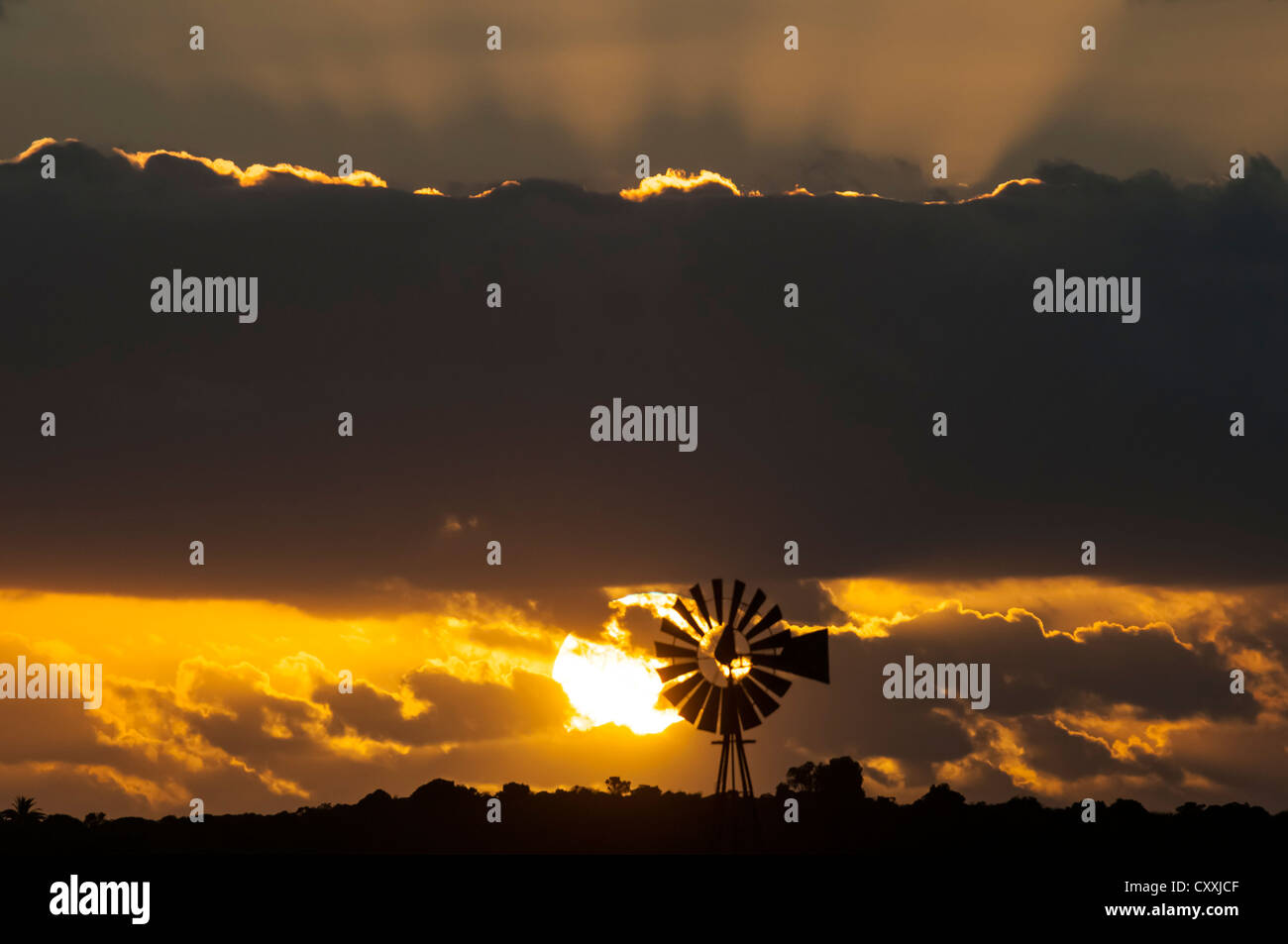 Water pump, sunset, Cape Agulhas, South Africa, Africa Stock Photo - Alamy