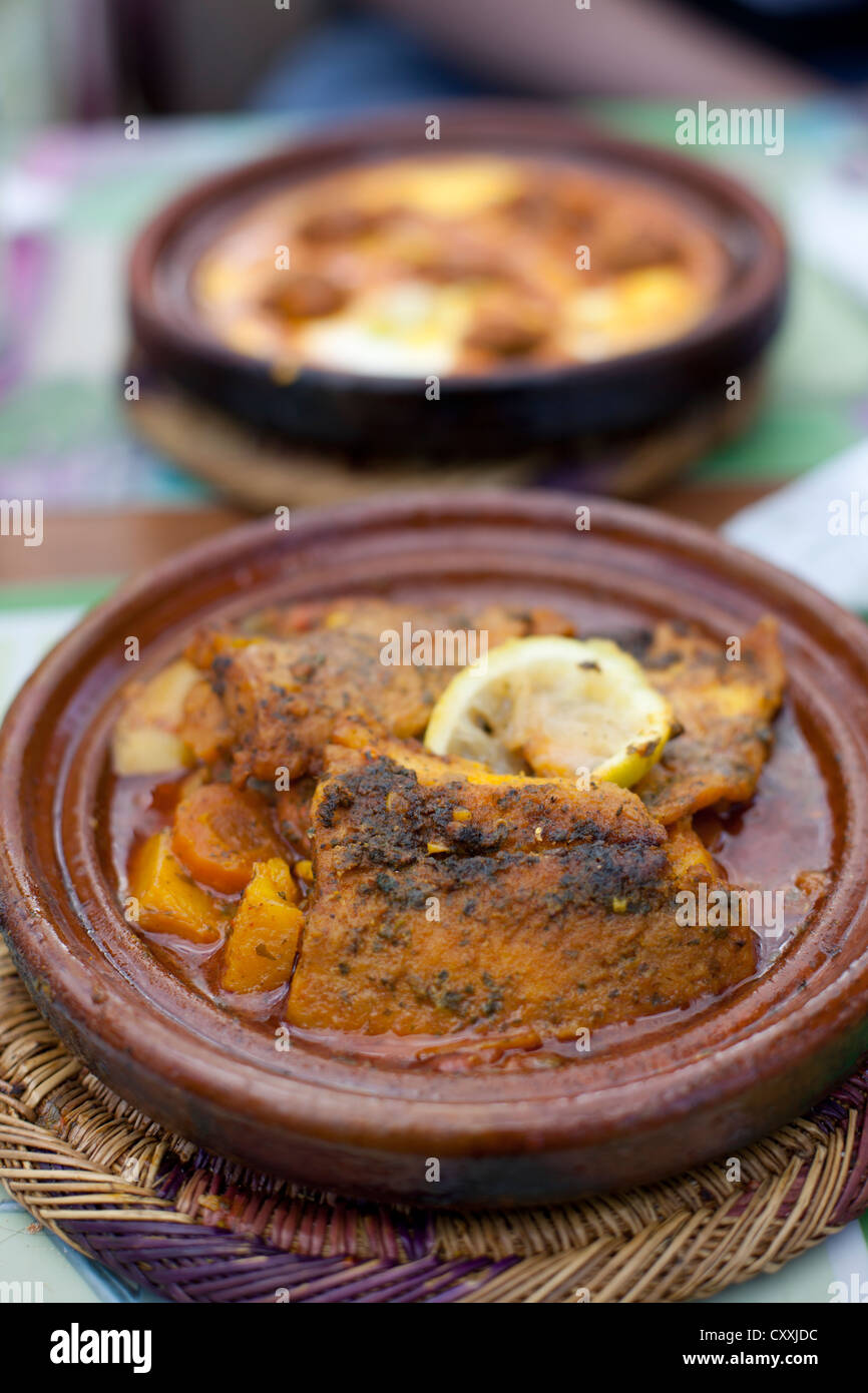 Tagine at a traditional restaurant Medina Marrakesh Morocco Stock Photo ...