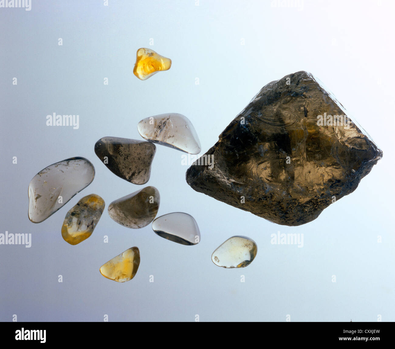 Topaz, cut and uncut, coarse Stock Photo - Alamy