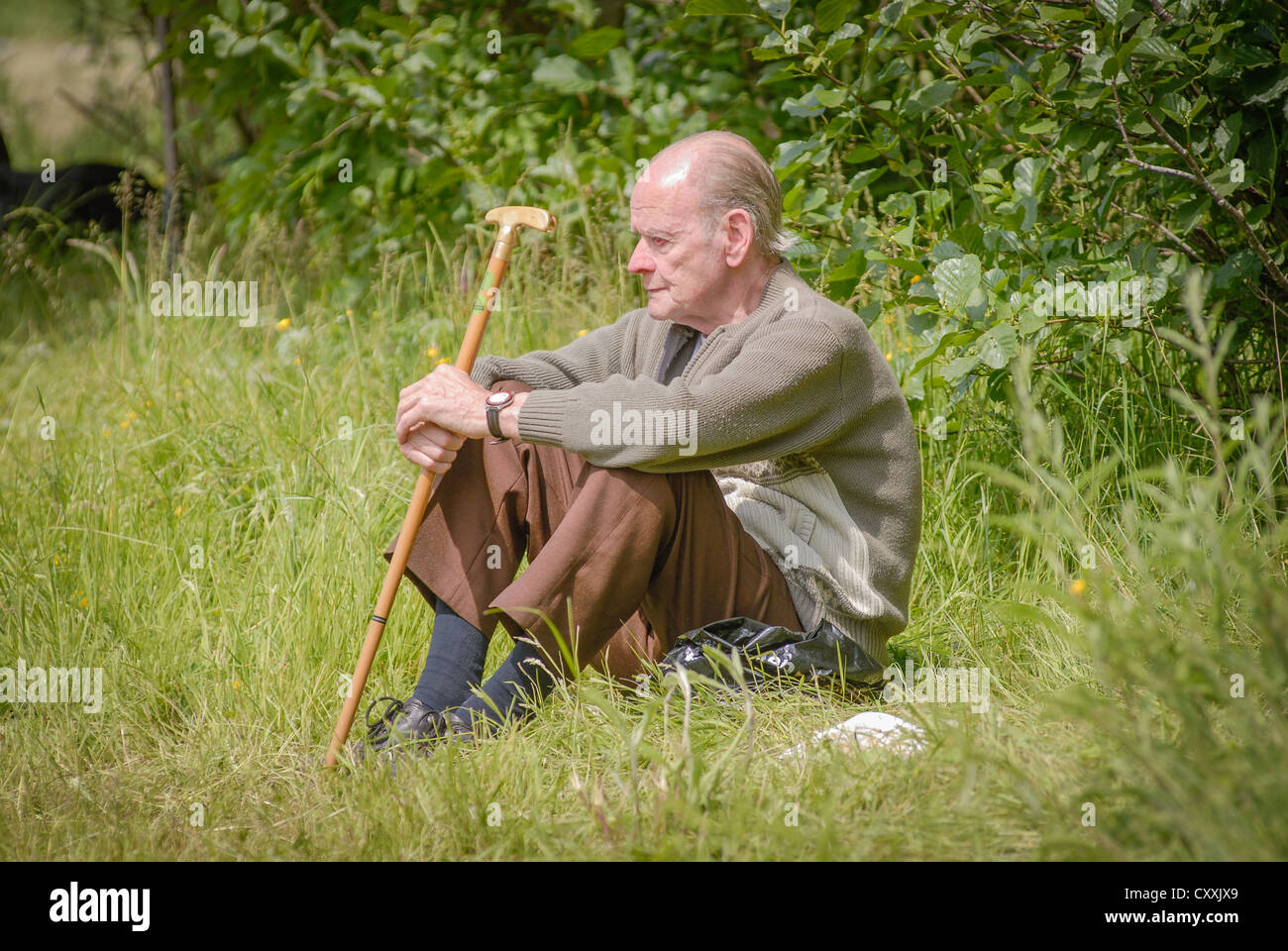Elderly man in countryside Stock Photo - Alamy
