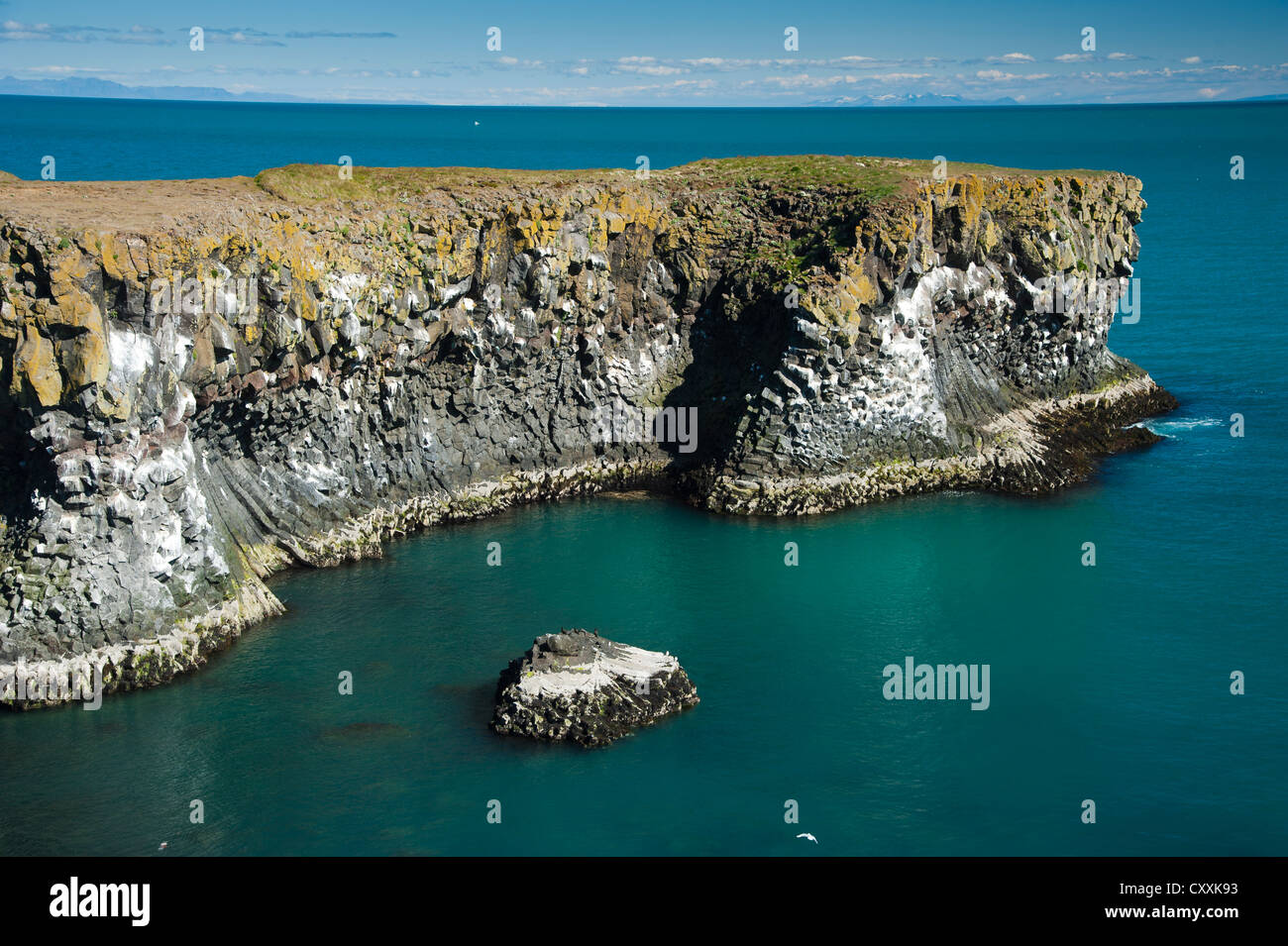 Basalt columns, cliffs on the coast near Arnarstapi, Breiðavík Bay ...
