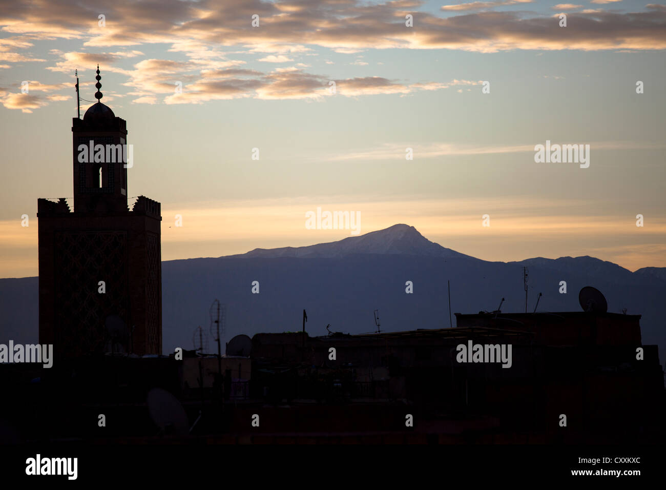 Marrakesh skyline at sunrise Stock Photo - Alamy