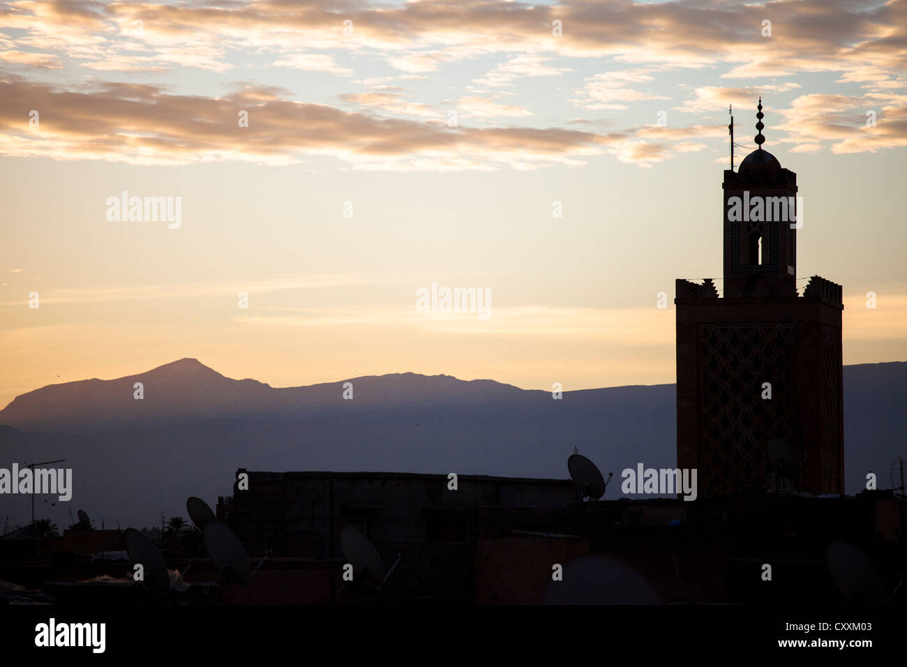 Marrakesh skyline at sunrise Stock Photo - Alamy