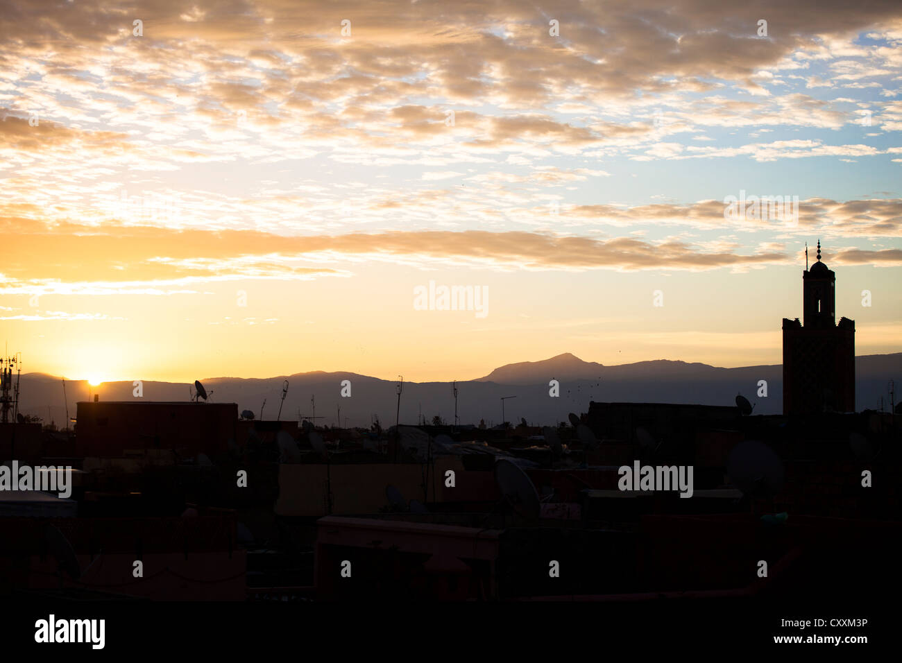 Marrakesh skyline at sunrise Stock Photo - Alamy