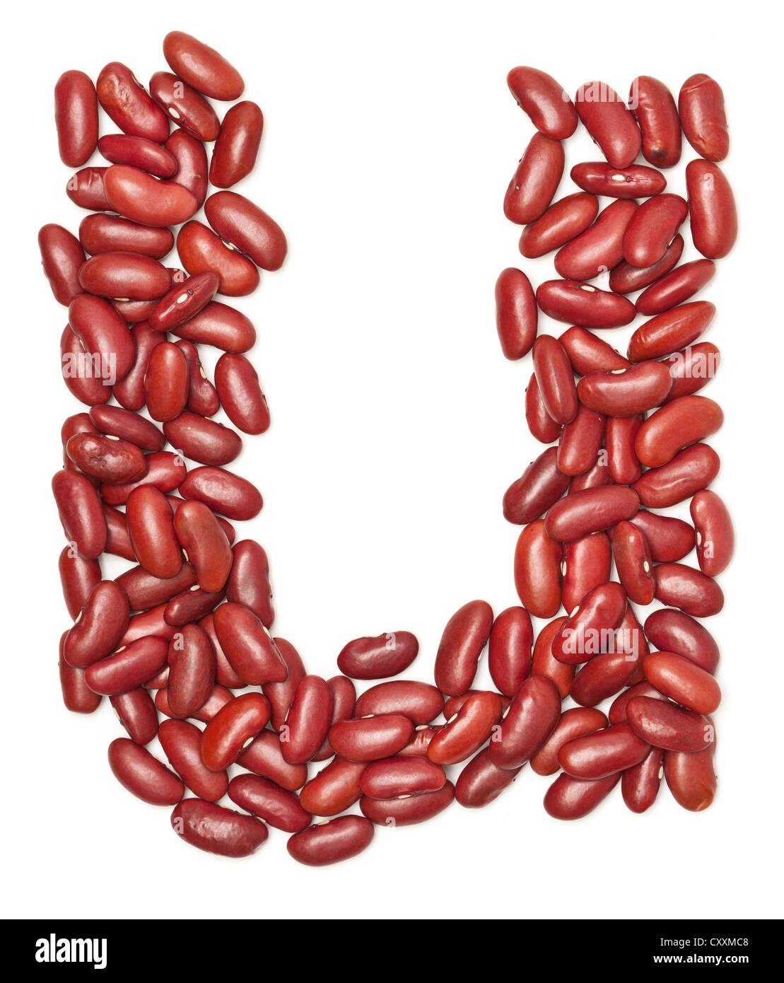 Alphabet from red beans on white hi-res stock photography and images ...