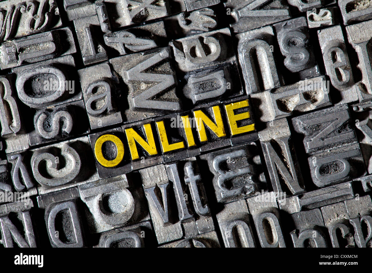 Old lead letters forming the word "Online Stock Photo - Alamy