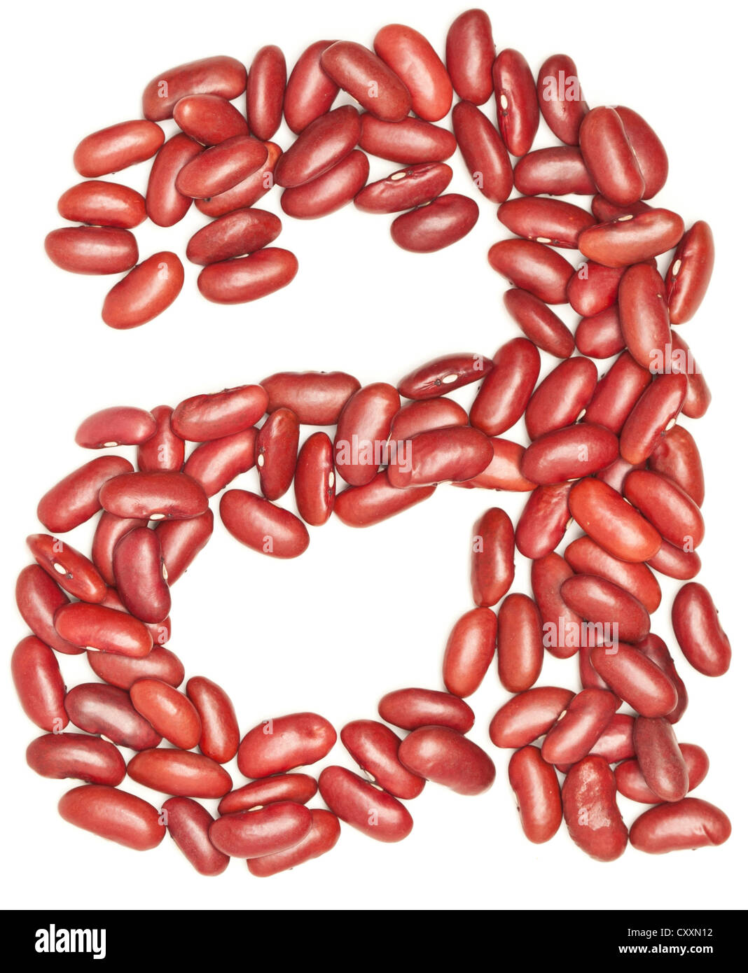 a, Alphabet from red beans. on white Stock Photo - Alamy