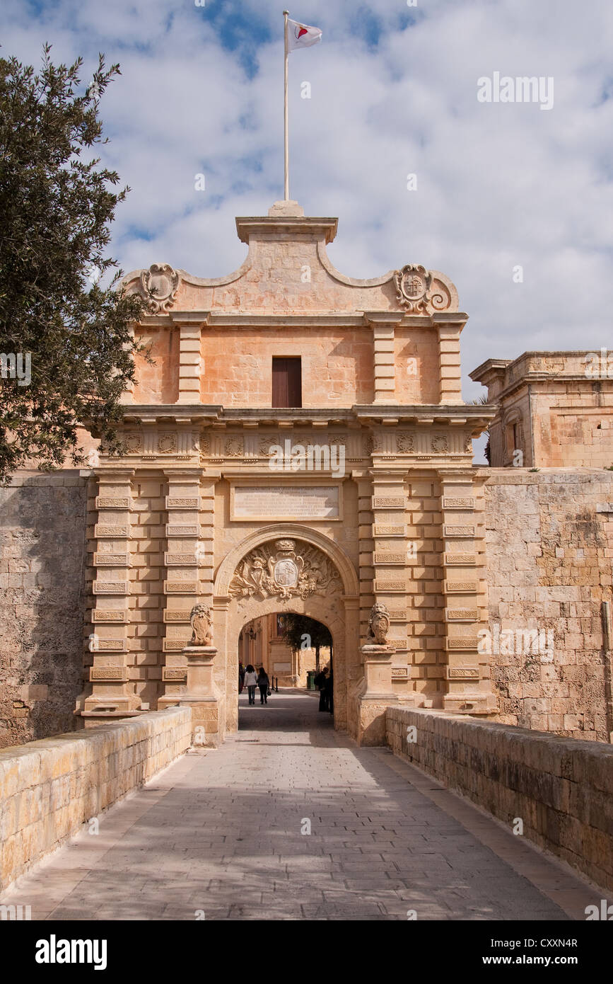 Main Gate into Mdina, Malta Stock Photo - Alamy