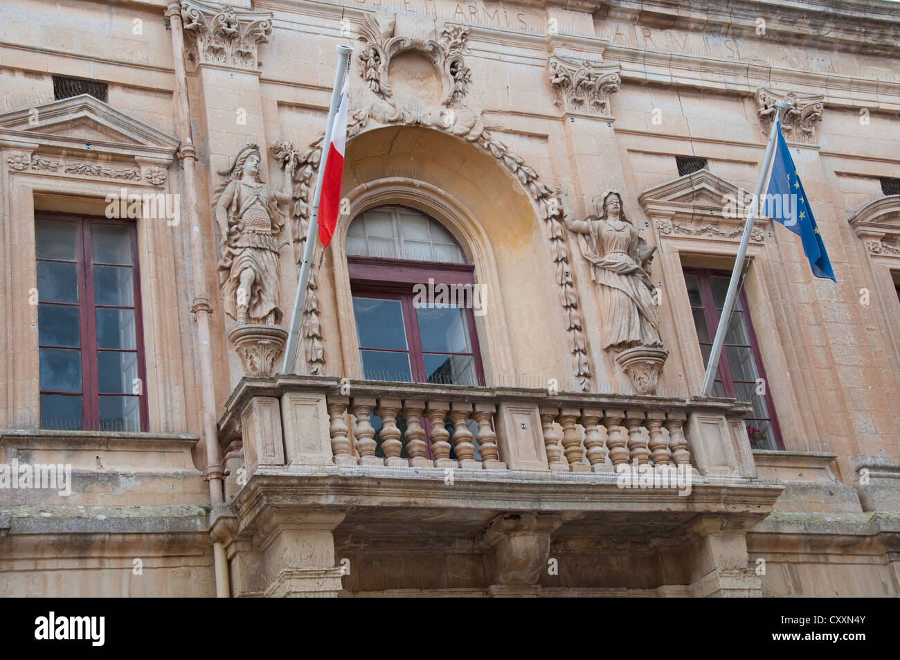The balcony and flags of the Corte Capitanale (Courts of Justice ...