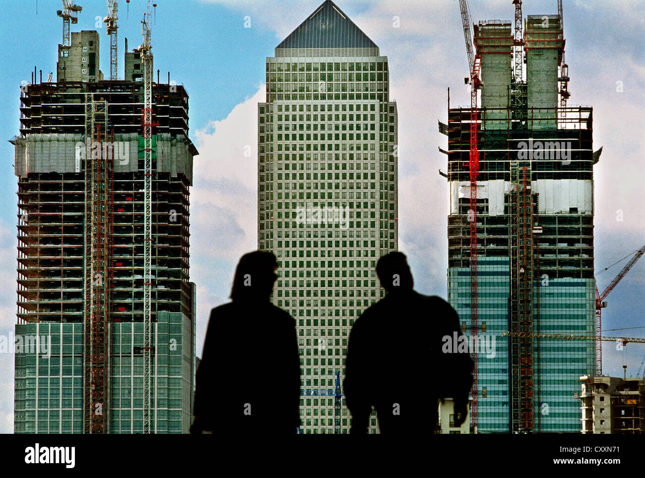 Canary Wharf under construction. London, England,UK. October 2000 Stock ...