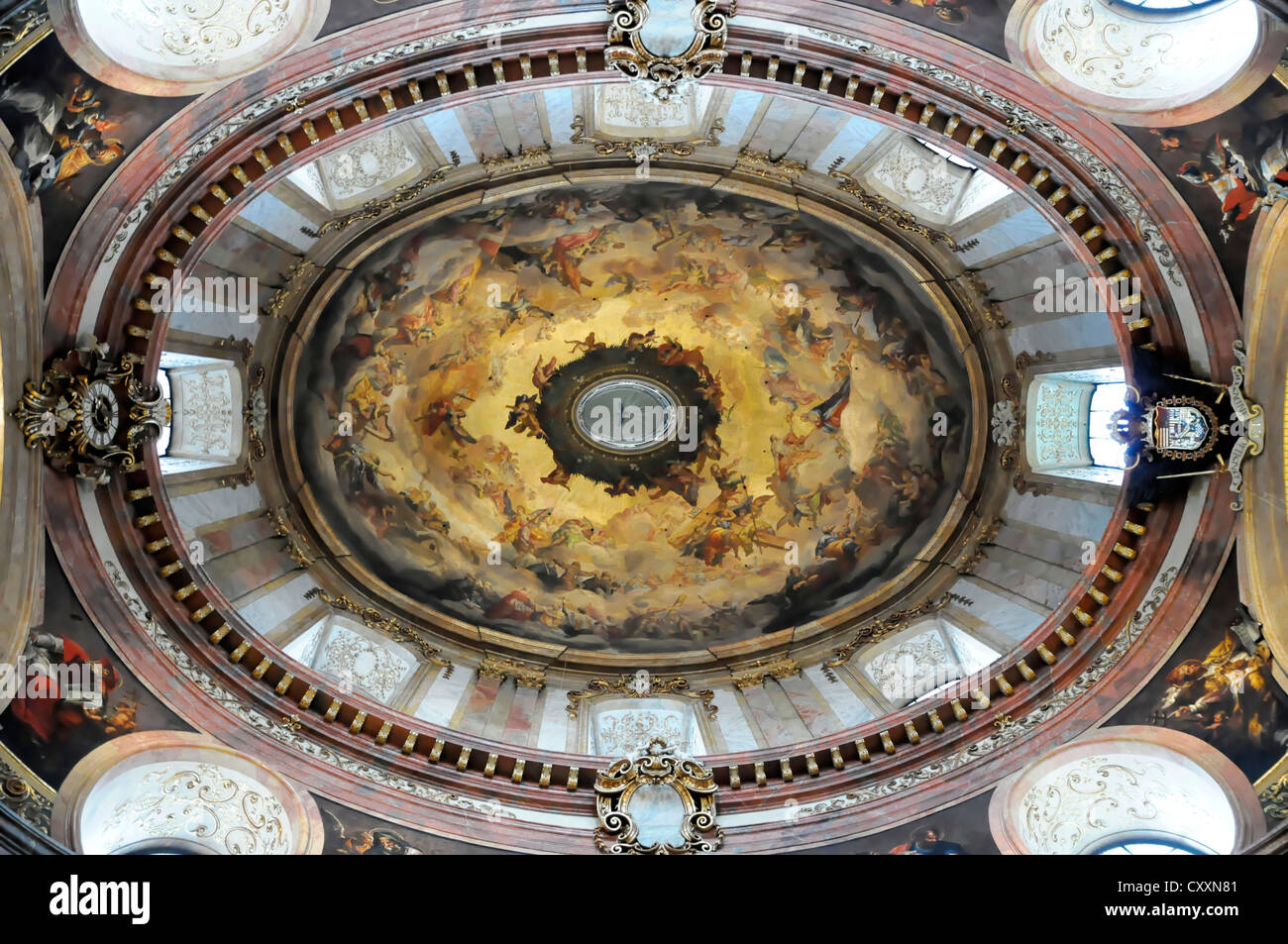 Dome, vault, St. Peter's Church, complete in 1708, Petersplatz square ...