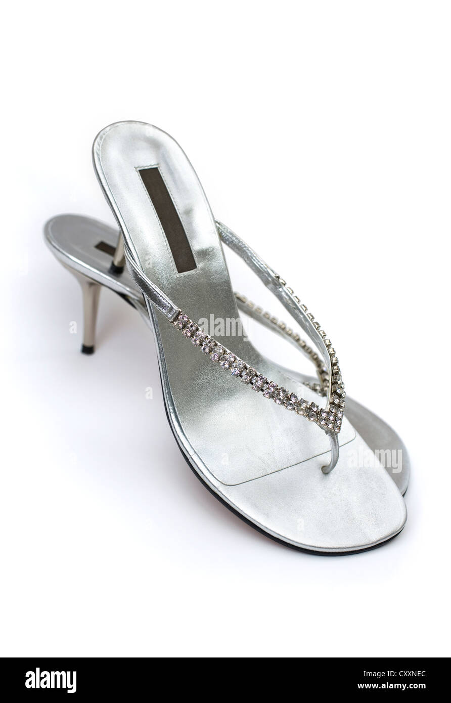 Silver metallic shoes Cut Out Stock Images & Pictures - Alamy