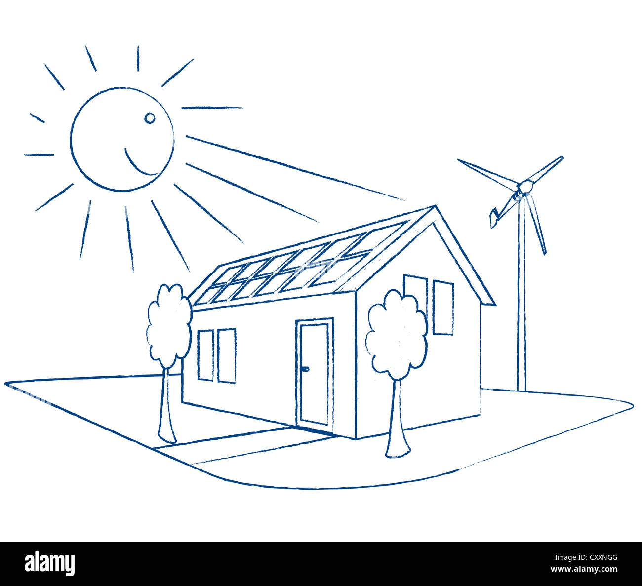 Photovoltaic solar panels wind Cut Out Stock Images & Pictures - Alamy