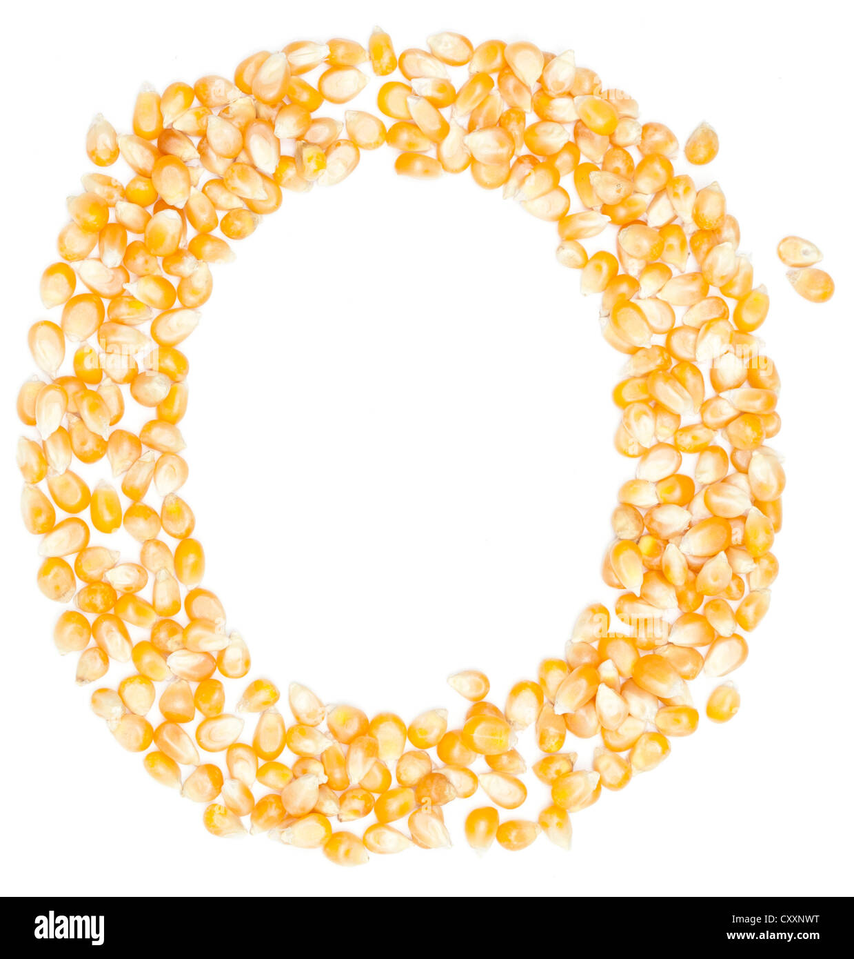 O,Alphabet from Organic corn beans dry on white Stock Photo - Alamy