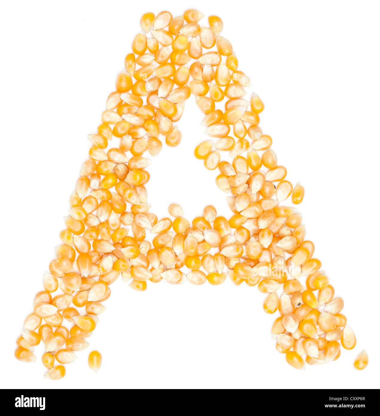 A,Alphabet from Organic corn beans dry on white Stock Photo - Alamy