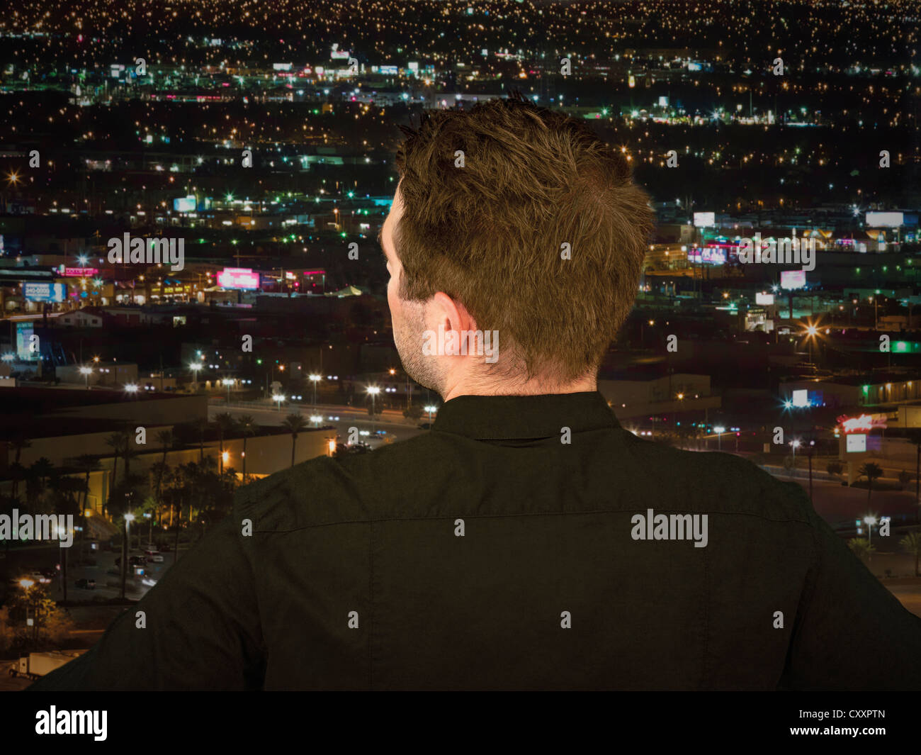 Businessman looking out rear view hi-res stock photography and images ...