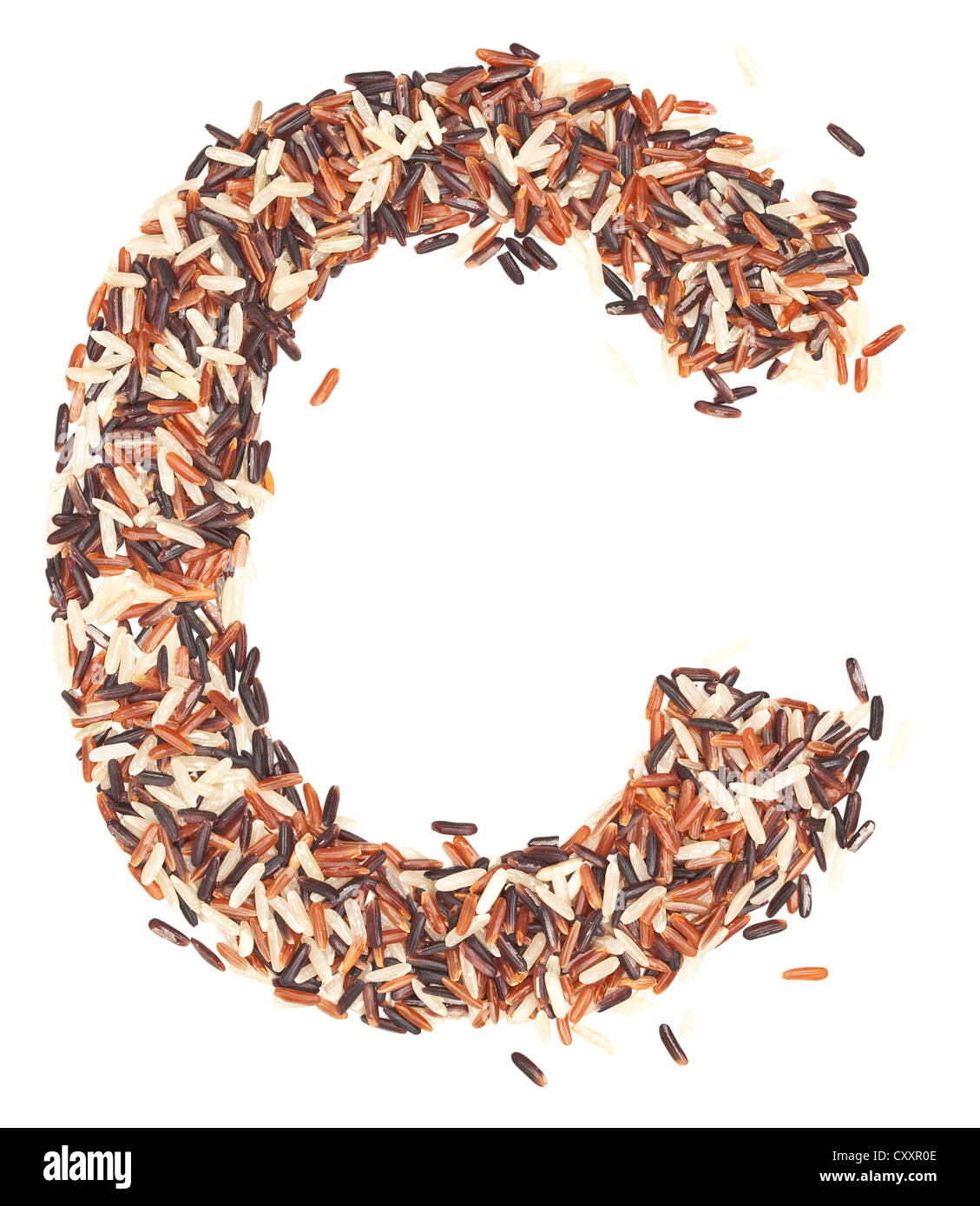 C, Alphabet from Organic Whole grain Rice Stock Photo - Alamy