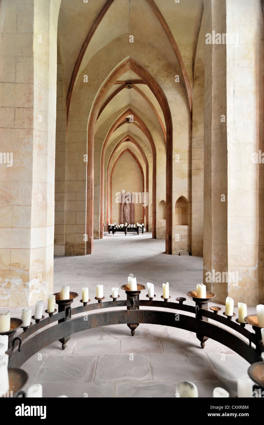 Chandelier in the side aisle, basilica, abbey church, founded in 1136 ...