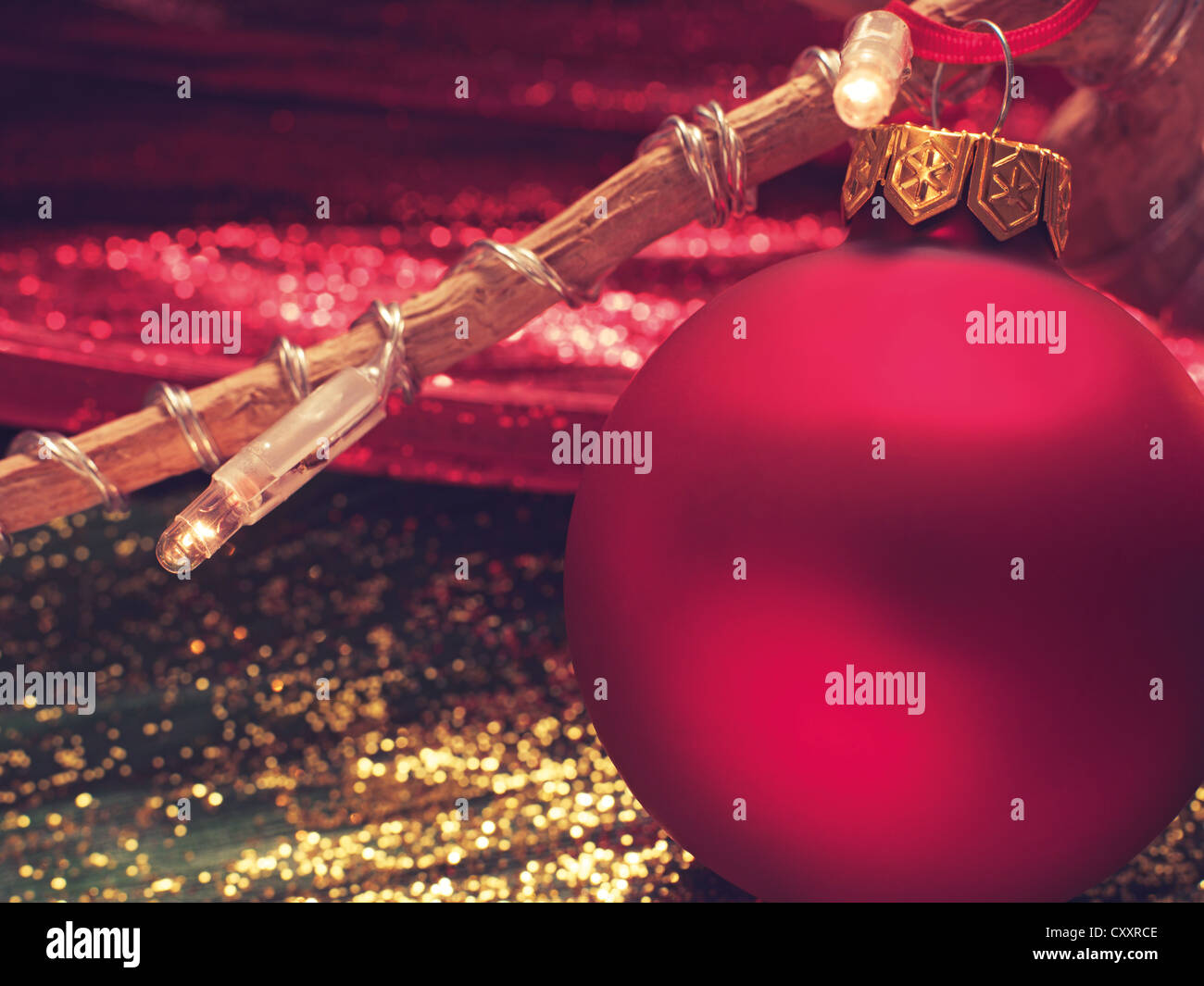 Red Christmas bauble Stock Photo - Alamy