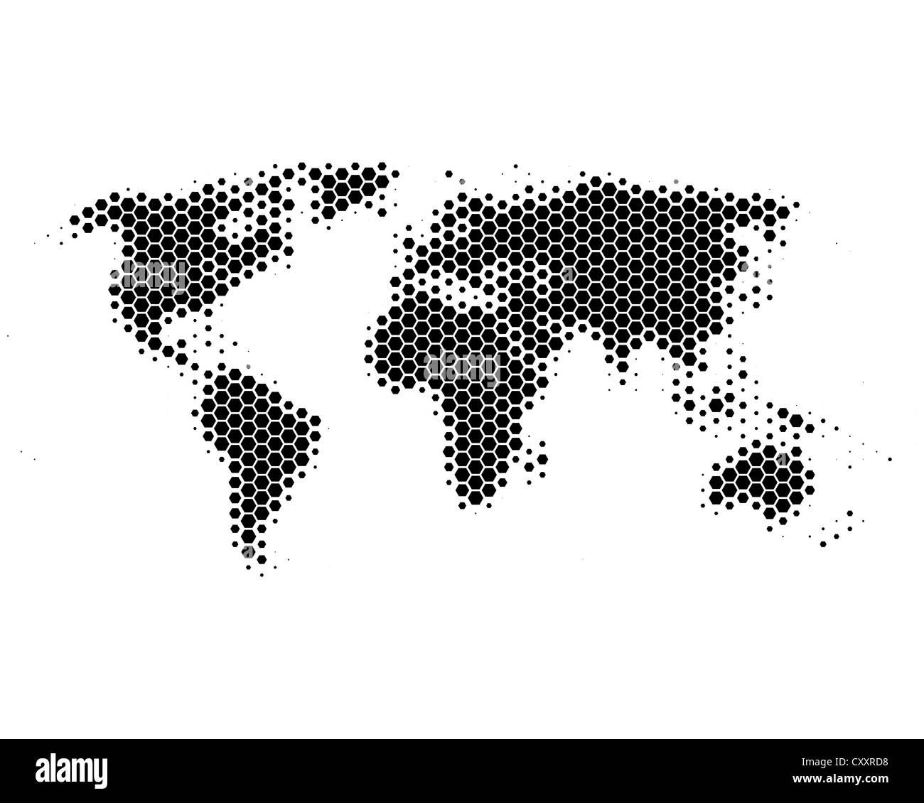 Hexagon map Black and White Stock Photos & Images - Alamy