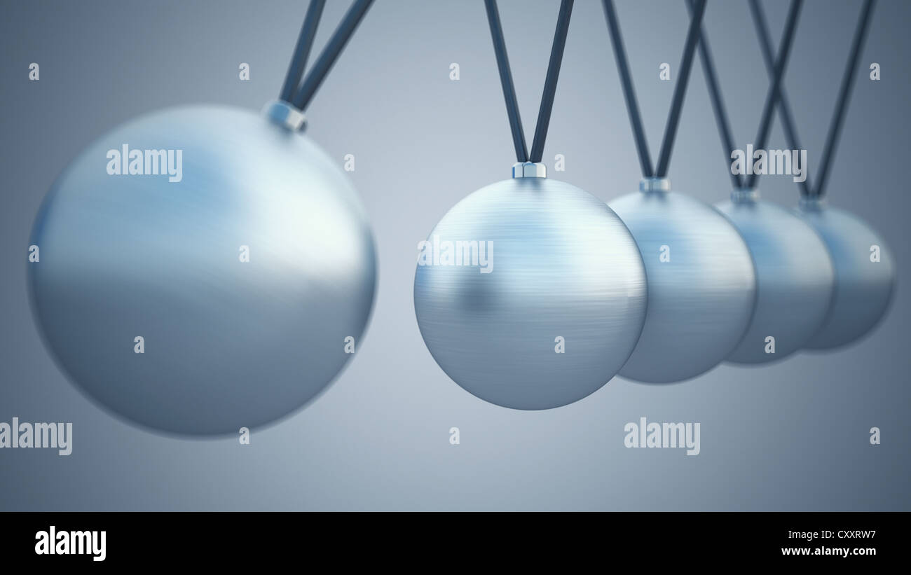 3D illustration, Newton's cradle, Newton's balls, or Executive Ball ...