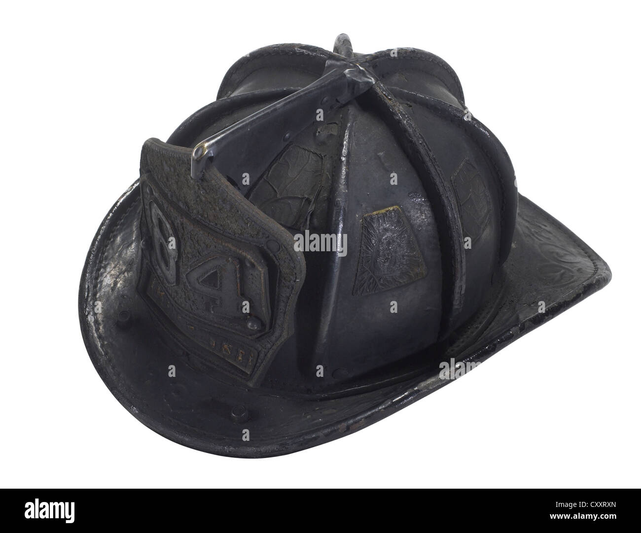 Burnt Leather Fire Helmets