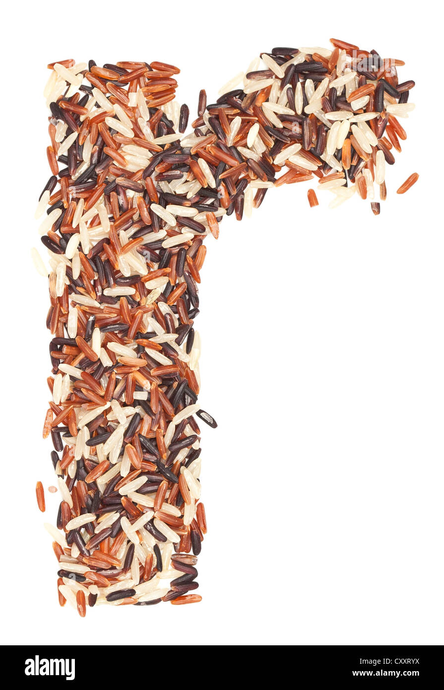 r, Alphabet from Organic Whole grain Rice Stock Photo - Alamy