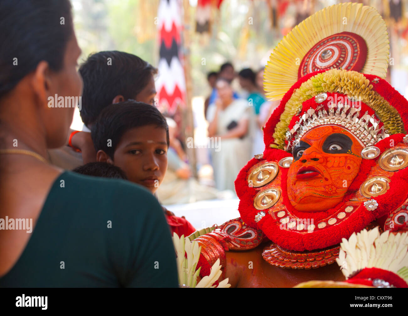 Theyyam Aritst Making Big Eyes While Performing Theyyam Ritual ...