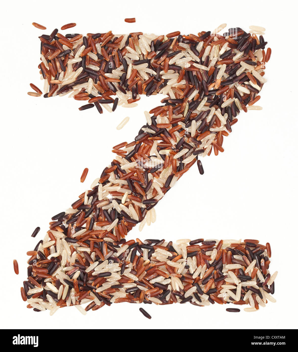 z, Alphabet from Organic Whole grain Rice Stock Photo - Alamy